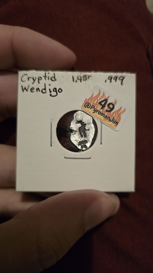 1.4 G Custom Cryptid Wendigo Devil .999 Silver Hand Pour | eBay