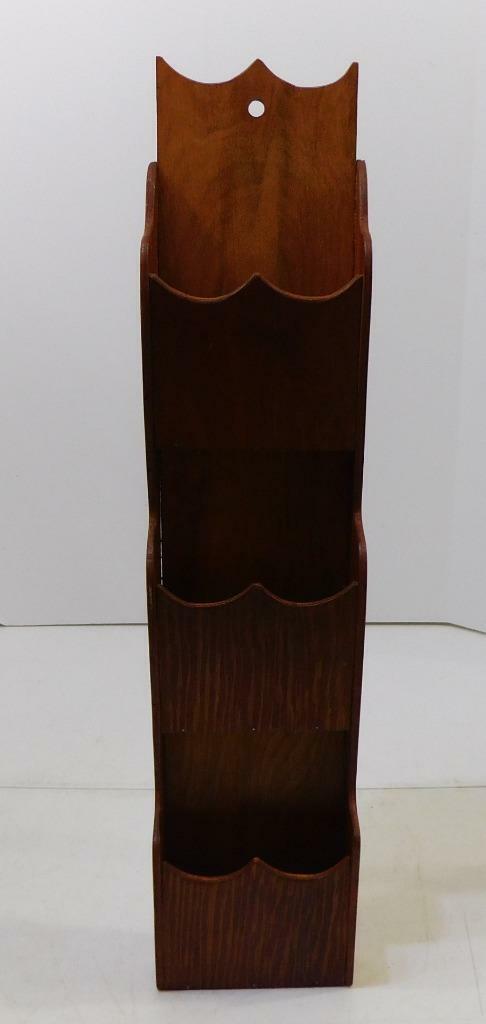 PLYWOOD WALL MOUNT 3 TIER MAIL LETTERS BILLS MISC HOLDER ORGANIZER | eBay