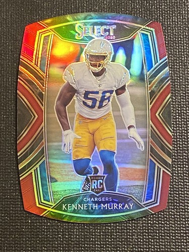 Kenneth Murray Rookie 2020 Select Red Prizm Club Level Die Cut Chargers ...