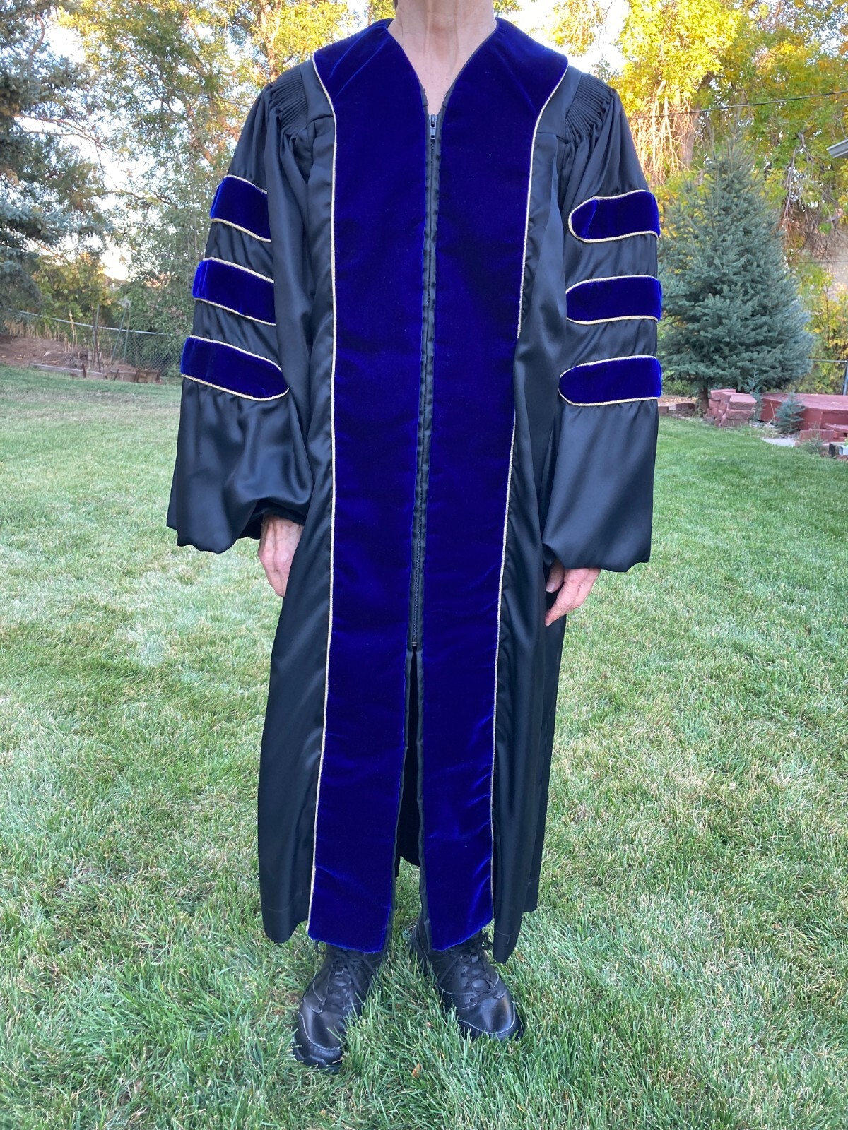 3 Piece Set - PhD Graduation Regalia - Black and Blu… - Gem