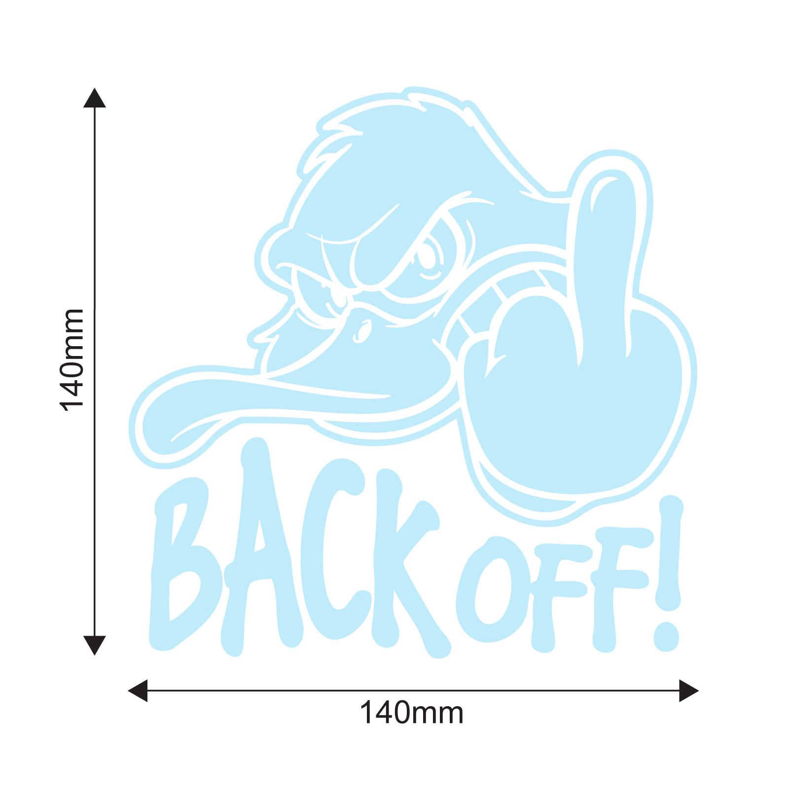 Back Off Funny Car Sticker, Van Motorhome Campervan Window Bumper Decal ...