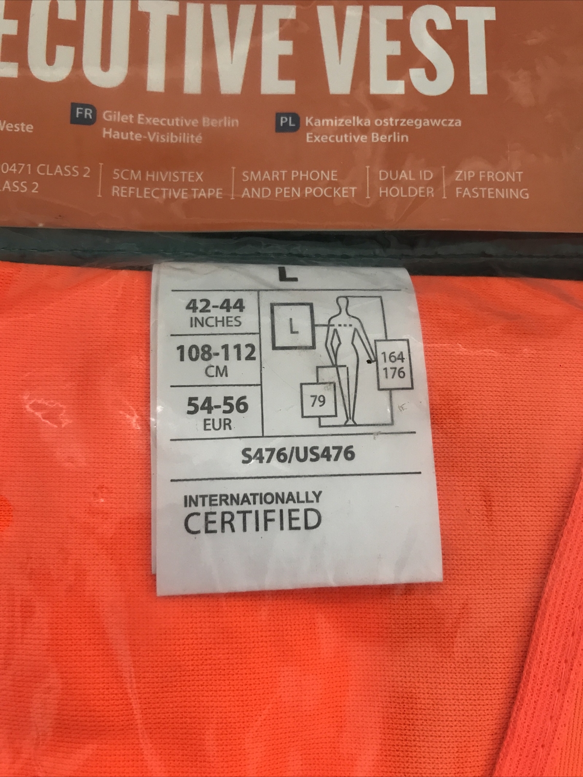 Portwest S476 Berlin Executive Vest Orange Large for sale online | eBay UK