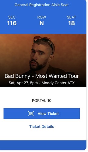 Bad Bunny concert ticket Austin, TX | eBay