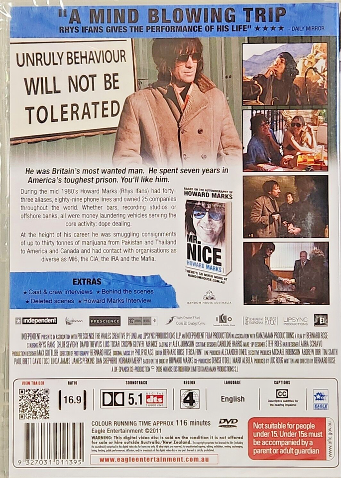 MR. NICE - Rhys Ifans, Chloe Sivigny, David Thewlis - NEW DVD ...