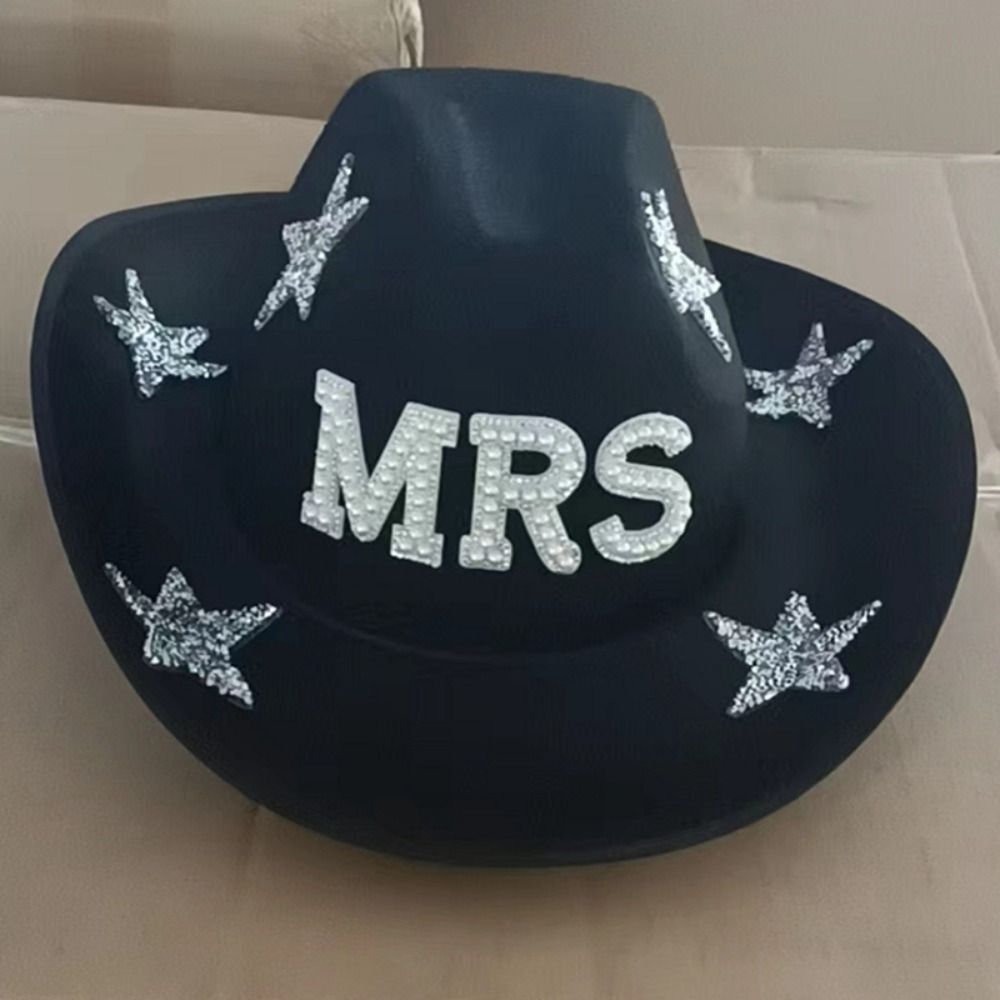 Cosplay Prop Letter Diamond Hat Dress Up Bride Hat Cowgirl Cap ...