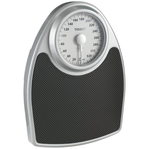 Thinner by Conair Scale for Body Weight, Analog Bathroom Scale in Black ...