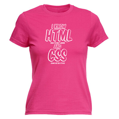 Know Html And Css - Womens T Shirt Funny T-Shirt Novelty Gift tshirt ...