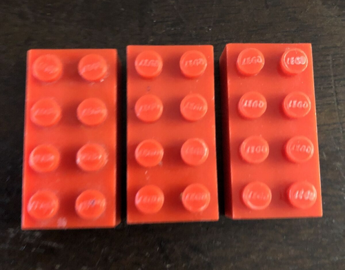 Lot of 3 Old Vintage Lego Misprint Error Bricks - Sideways Slanted Logo ...