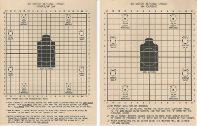 Two Sided Official DOD 25 Meter Zeroing Target, 8-3/4" x 11-1/4", 300m ...