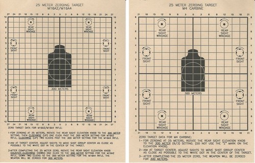 Two Sided Official DOD 25 Meter Zeroing Target, 8-3/4" x 11-1/4", 300m ...