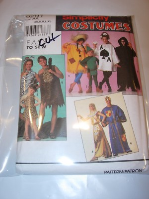CUT SIMPLICITY Sewing Pattern 8291 HALLOWEEN COSTUME CAVEMAN KING SIZE ...