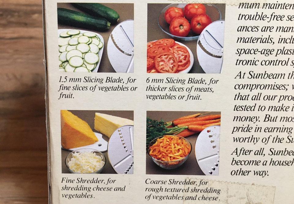 SUNBEAM VISTA - PROFESSIONAL FOOD PROCESSOR - 5 SLICING, SHREDDER ...