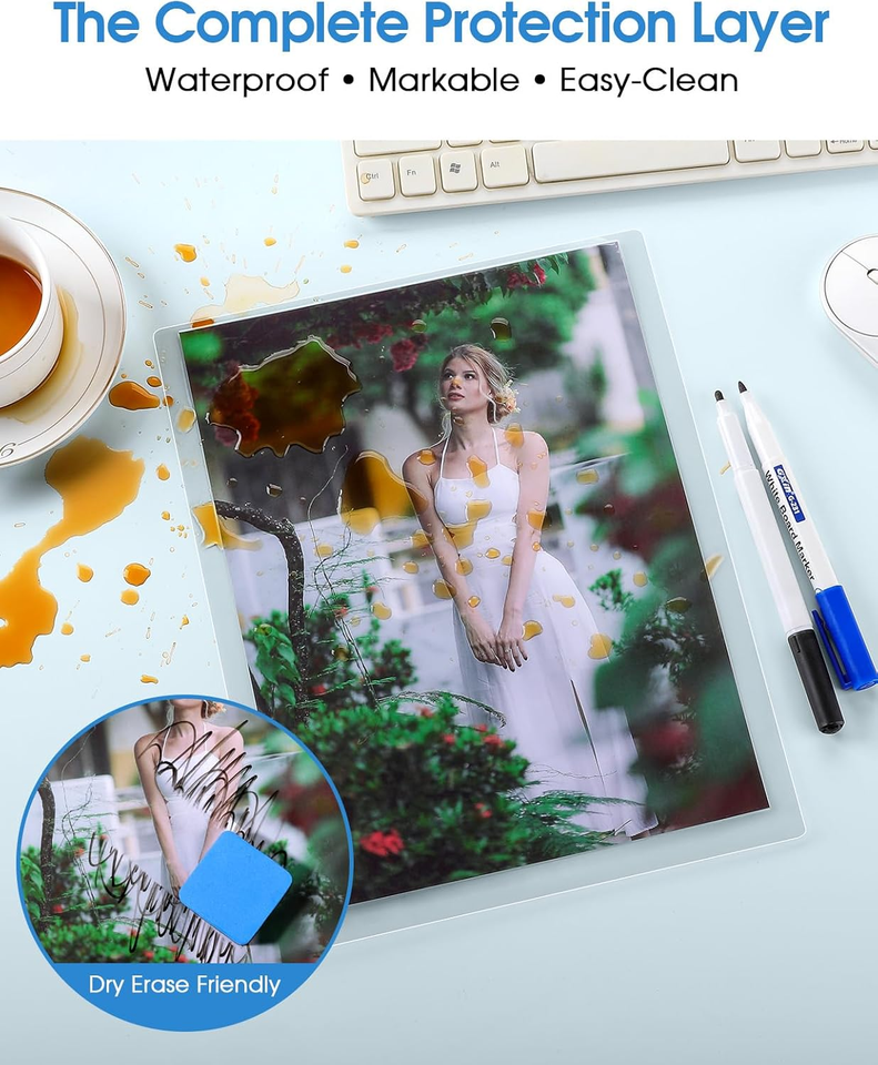 Laminating Sheets 5 Mil, Hold 8.5 X 11 Inches Sheet, 200 Pack Clear ...