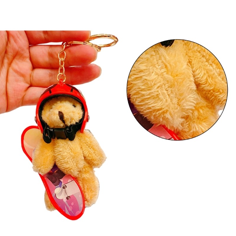 Key Holder Lovely Bear Bag Pendant Stylish Bag Ornament Plush Texture ...