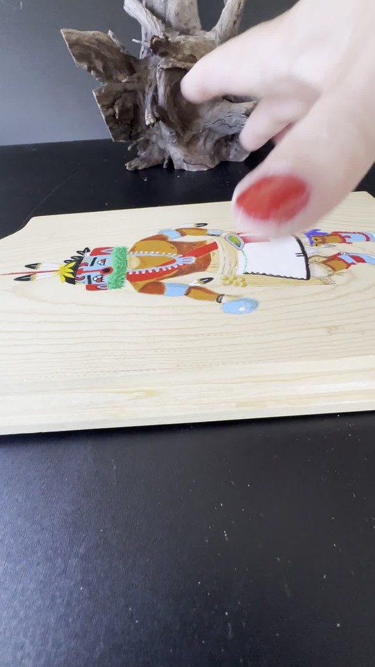 Hopi Sun Kachina Hand Painted Art Wood South-Western sign Steven John ...