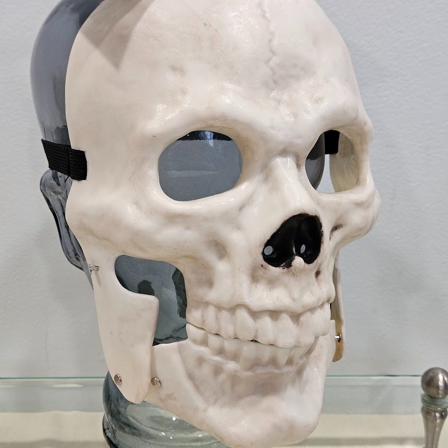 Happy Halloween Skeleton Mask Hard Plastic Elastic Strap Scary Movable ...