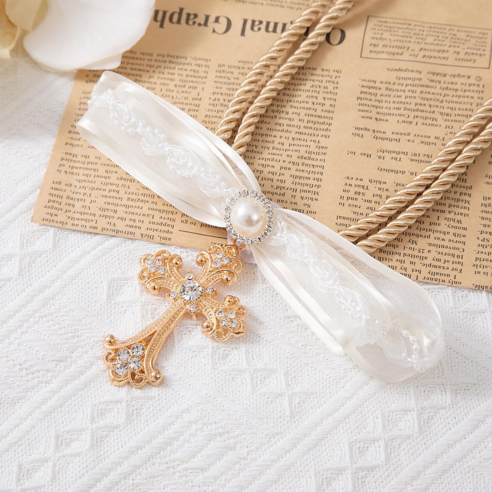 White Gold Accent Wedding Lasso Rope, Lazo para Boda, Catholic Ceremony ...