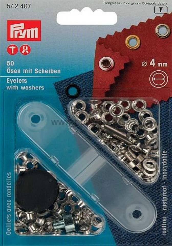 PRYM EYELETS WITH WASHERS & FIXING TOOL, CHOOSE COLOUR AND SIZE, FREE P ...