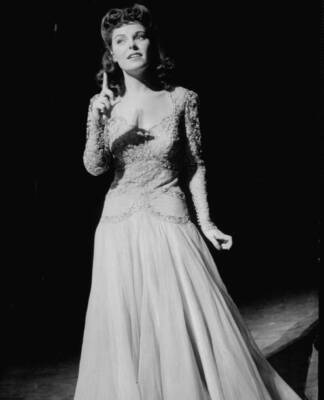 Singer Joan Merrill performing on stage during Priorities 1942 1940s ...