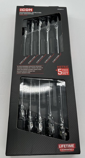 ICON WRDBFM-5 5 Professional Double Box Flex Wrench Set for sale online ...