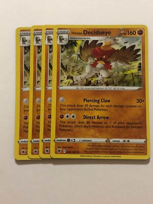 Pokemon Card Astral Radiance 4x Playset Holographic Decidueye 082/189 Near Mint | eBay