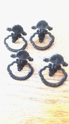 19th century cast brass furniture handles pulls numbered drop loop 4 ...