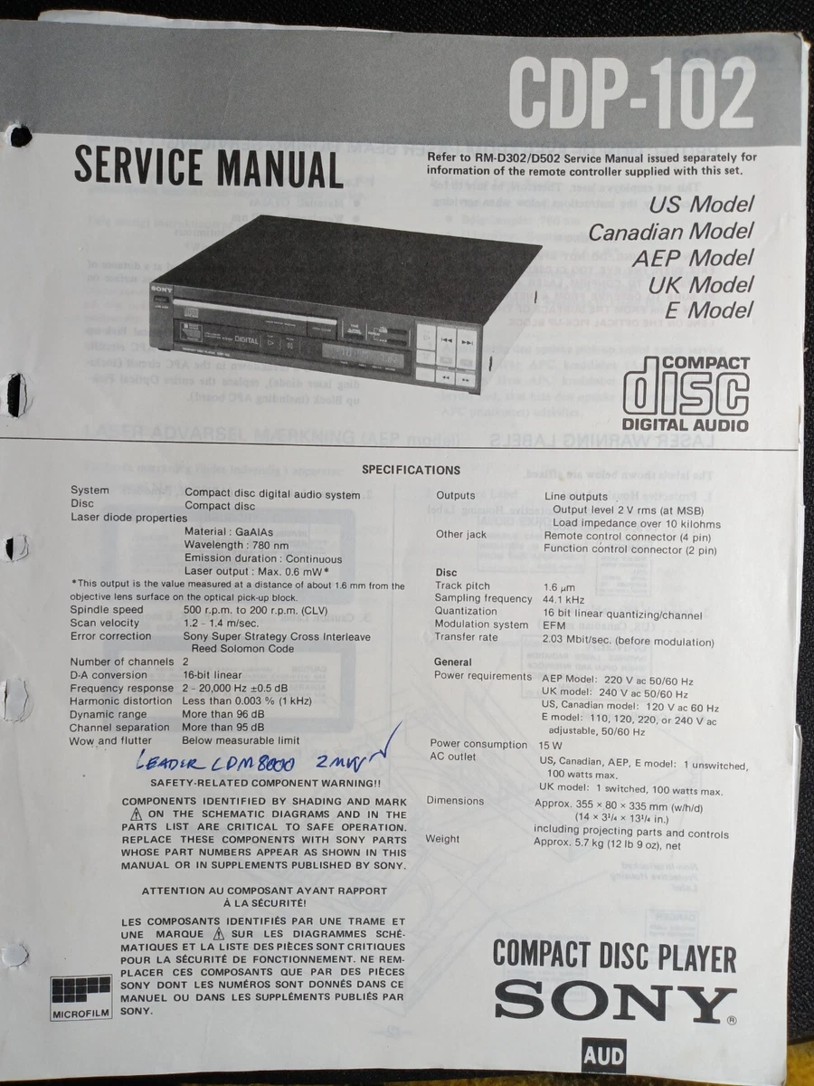 ソニー CDP-101 取扱説明書 By メルカリ, 55% OFF