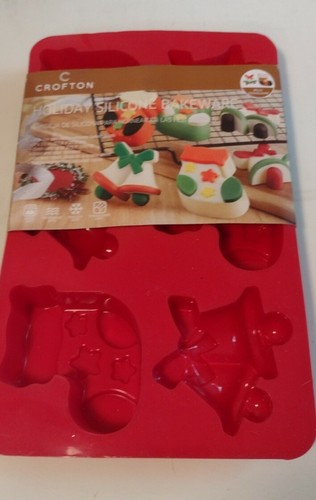 Crofton Holiday Silicone Bakeware Cookware Christmas Shapes Stocking ...