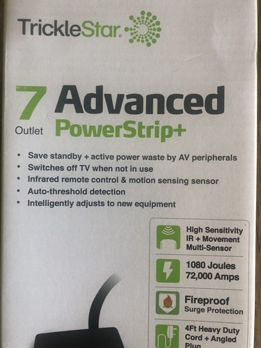 TrickleStar TS1810 - 7 OUTLET Advanced POWER STRIP - TV DVR DVD Gaming ...