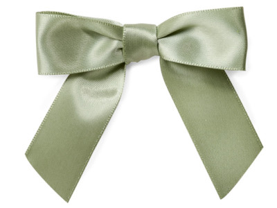 12 Moss Green Pre tied Satin Ribbon 3" Bows Twist Ties Holiday Crafts ...