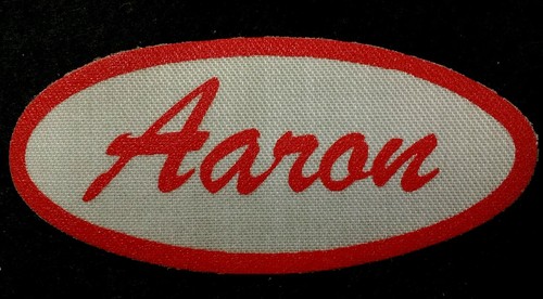 Aaron Vintage 1960s Cursive Name Patch Uniform Shirt Iron On RARE VHTF ...