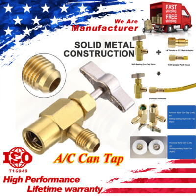Self-Sealing A/C AC Can Tap Freon Puncture Style Tapper Adapter ...