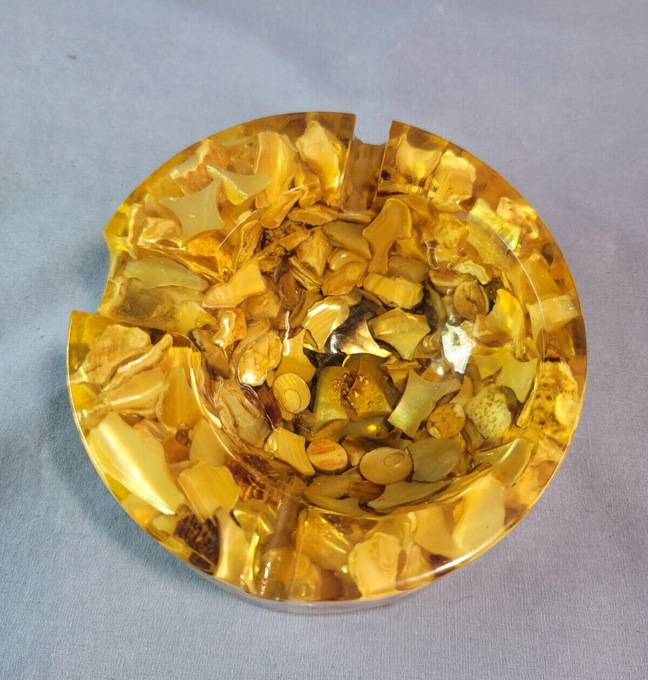 Shell Flakes w/Mother of Pearl Ashtray Handmade UNIQUE Cigarette ...