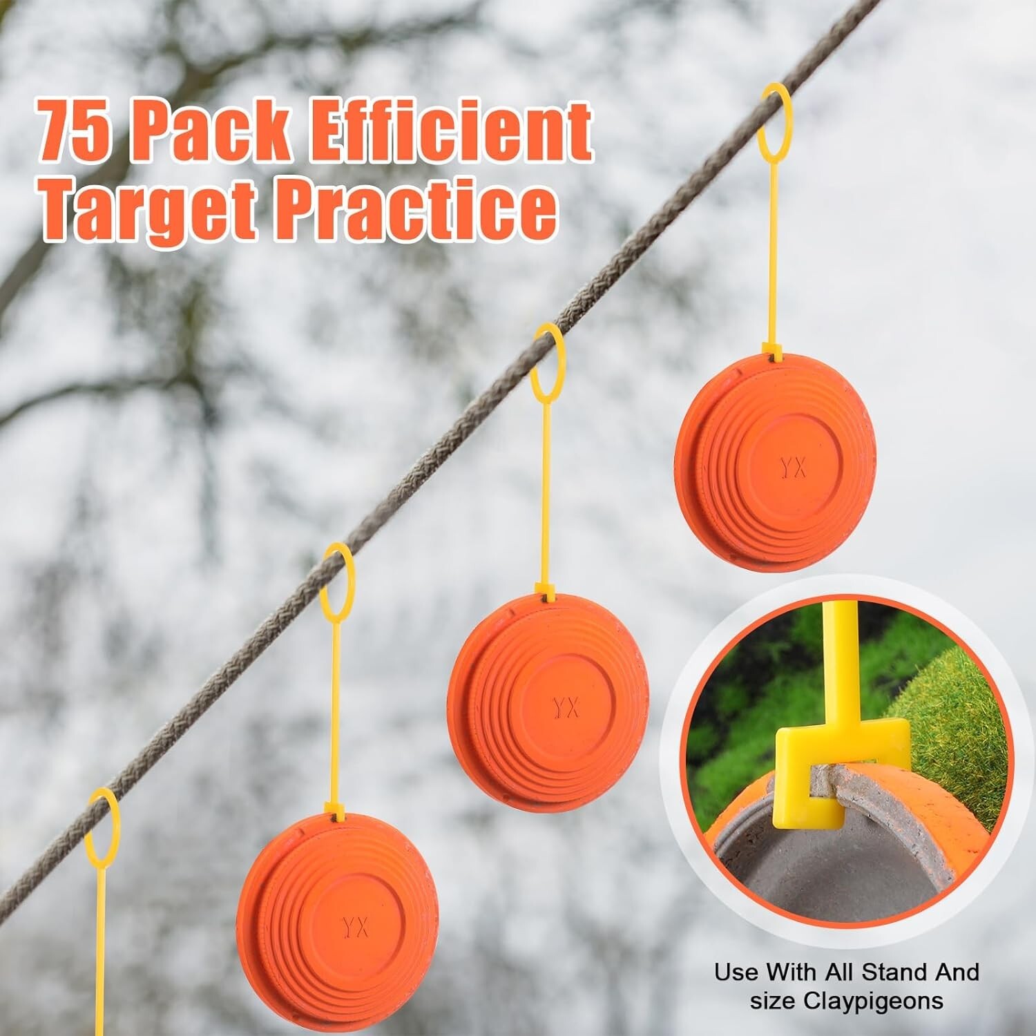 75 Pcs Clay Target Holders - Versatile Pigeon Hooks for Outdoor ...