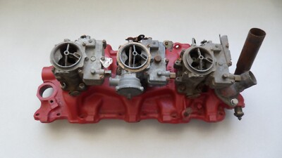1958-1961 Chevy 348 Tri Power Intake Manifold 3x2 Rochester Carbs Hot ...