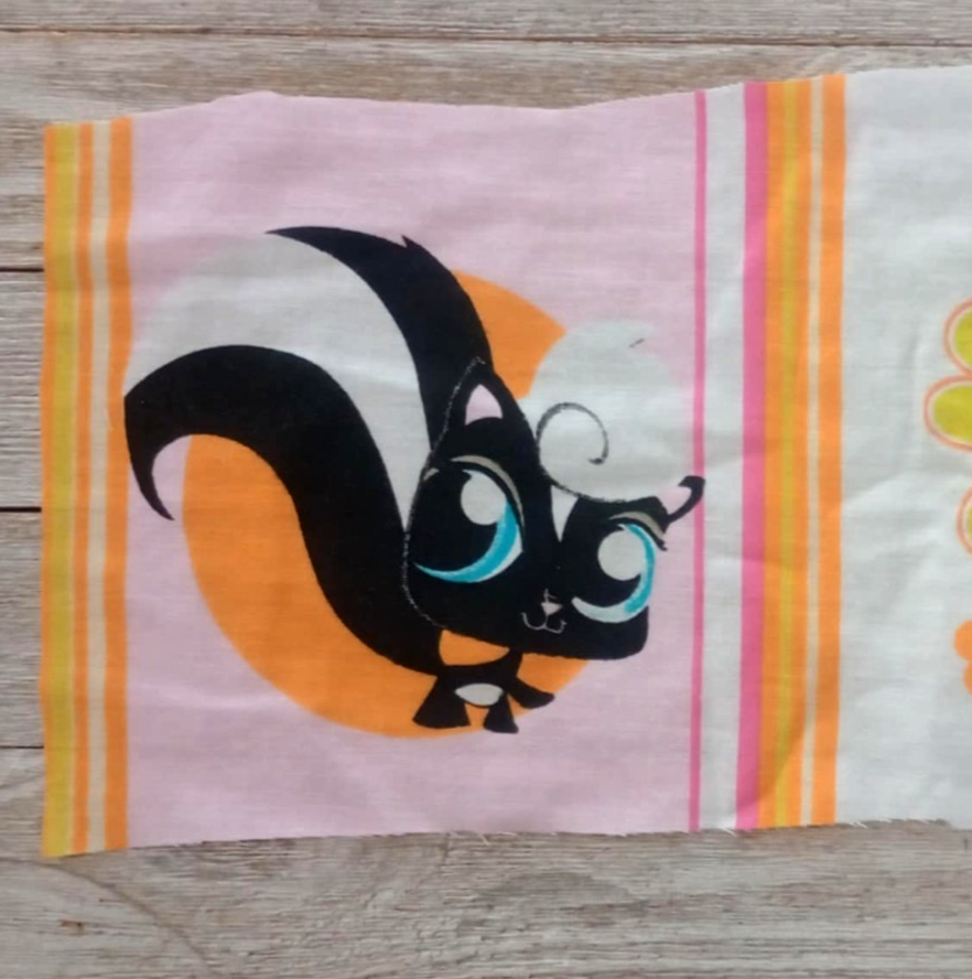 Littlest Pet Shop Skunk Fabric Sewing Crafting Length Piece 5" x 10 ...