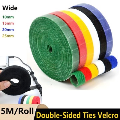 Reusable Double-Sided Cable Ties Straps Hook & Loop Wire Tidy W：10/15 ...