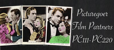 PICTUREGOER Film Partners ☆ FILM STAR ☆ 1930s Colour Postcards #PC111 ...