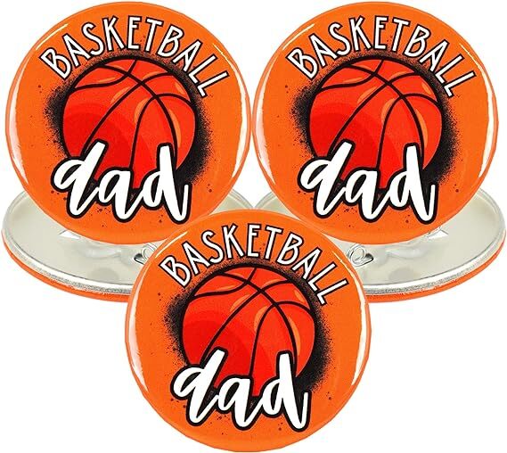 Orange Basketball Dad Button Game Day Buttons Parents Spirit Wear ...