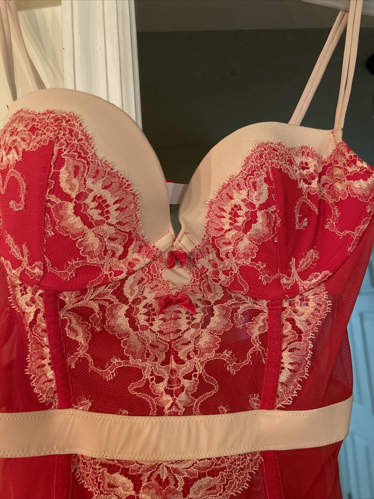 Victorias secret red corset garter bustier 36B - Gem