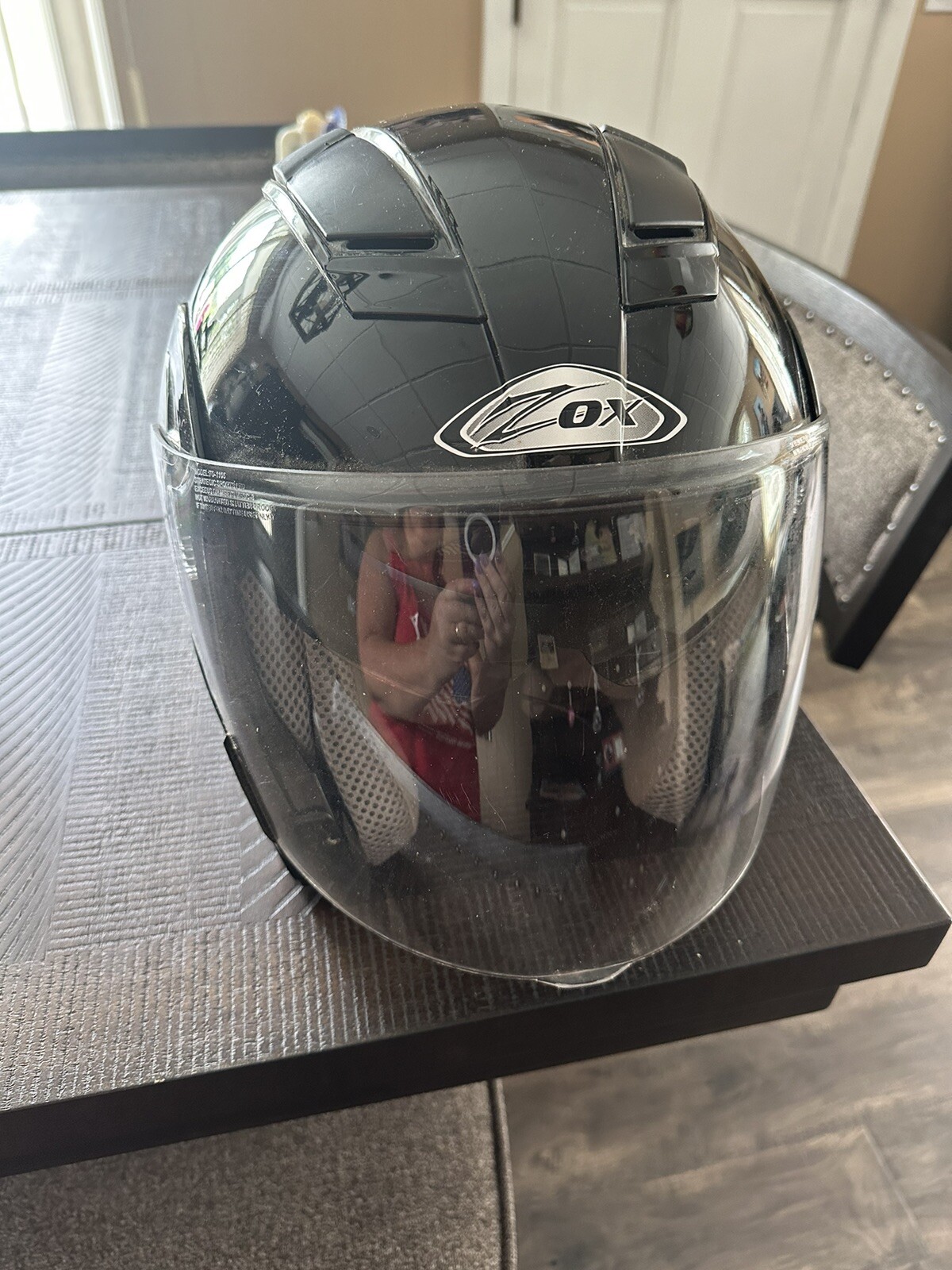 ZOX MOTORCYCLE HELMET - OPENFACE 3/4 / BLACK - ADULT XXL | eBay