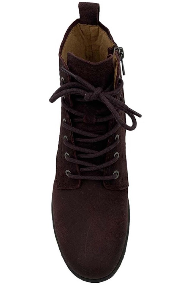 Earth Leather Lace-Up Ankle Boots Janel Dark Red | eBay