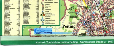 Sheet Map Peiting, Germany, Including Street Name Index | eBay