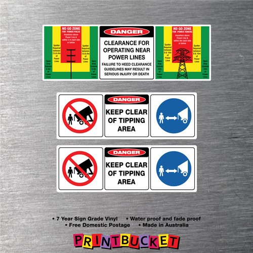 Tipper Truck & trailer risk assessment safety stickers full kit 42 ...