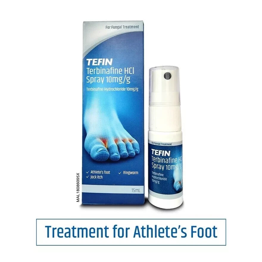 New! 2X TEFIN Terbinafine HCI Spray Fungal Treatment 10mg/g 15ml FREE ...