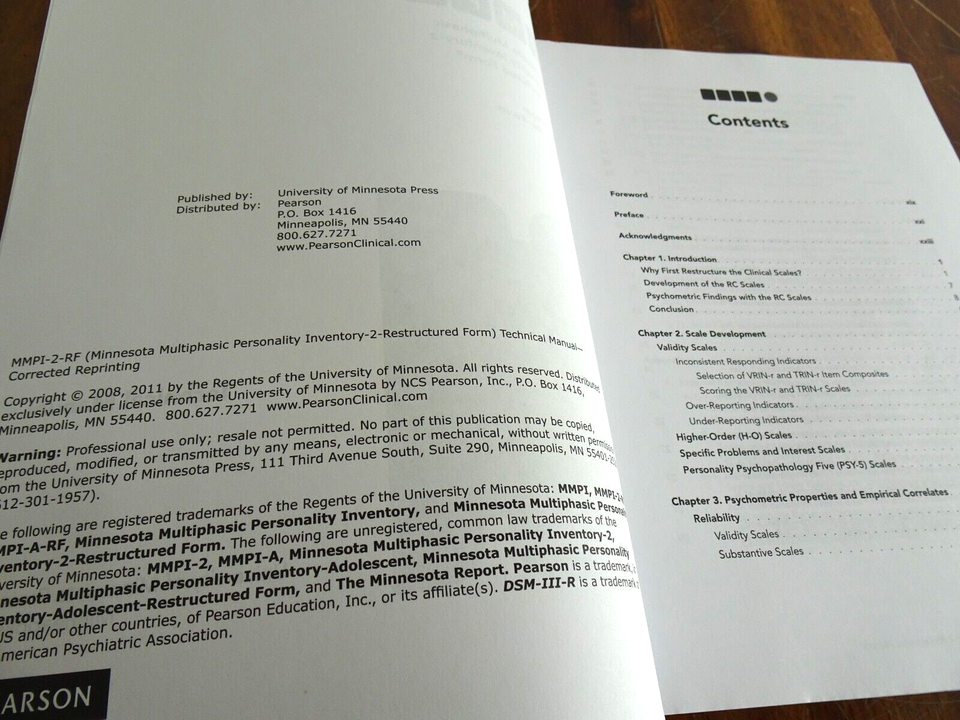 MMPI 2 RF Minnesota Multiphasic Personality Inventory-2 Restructured ...