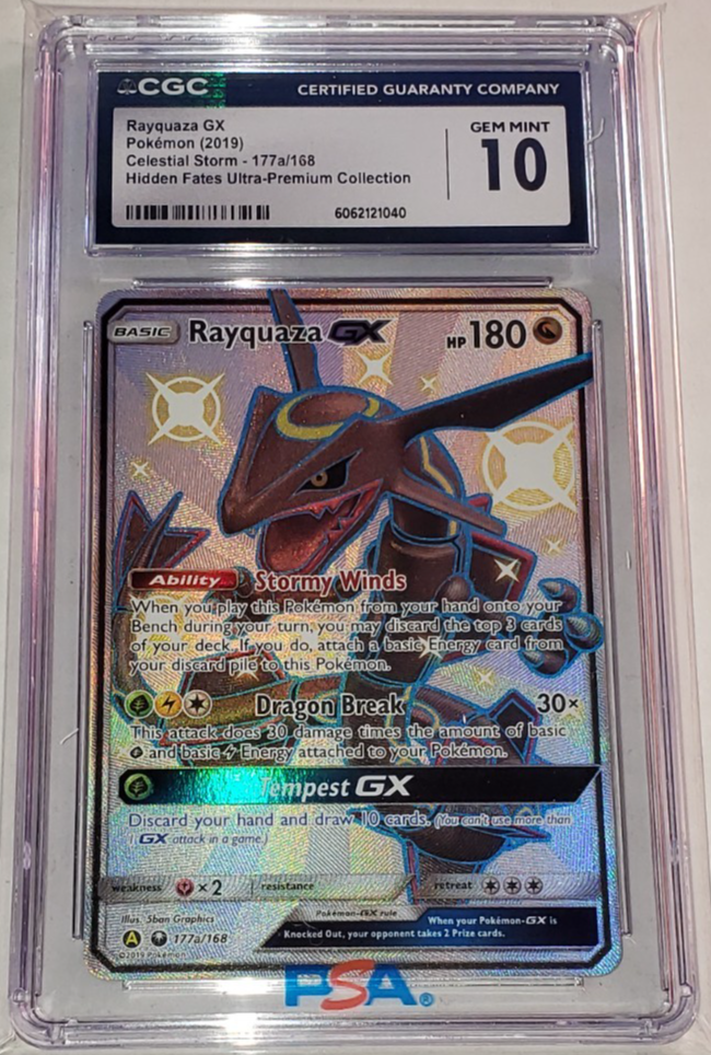 2019 POKEMON HIDDEN FATES UPC FULL ART PROMO #177A RAYQUAZA CGC 10 (B ...