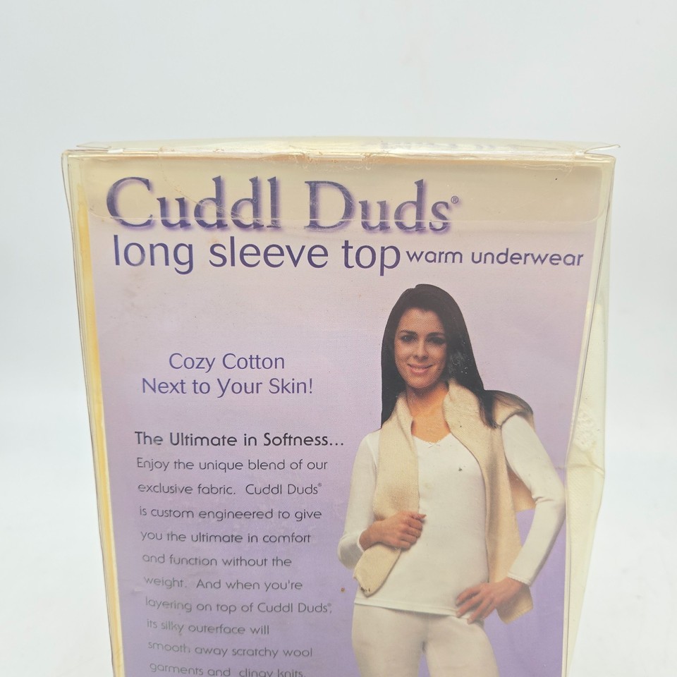 Vtg Cuddl Duds Long Sleeve Top Shirt Womens 2X Warm Underwear White ...