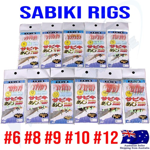 Bulk Sabiki Rigs Live Bait Jigs 6 8 9 10 Hook Yakkas Slimies Sabikis ...
