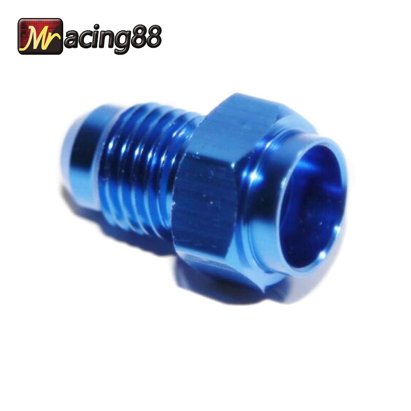 4AN AN-4 Male Thread Straight Weld on Flare Blue Aluminum Anodized ...